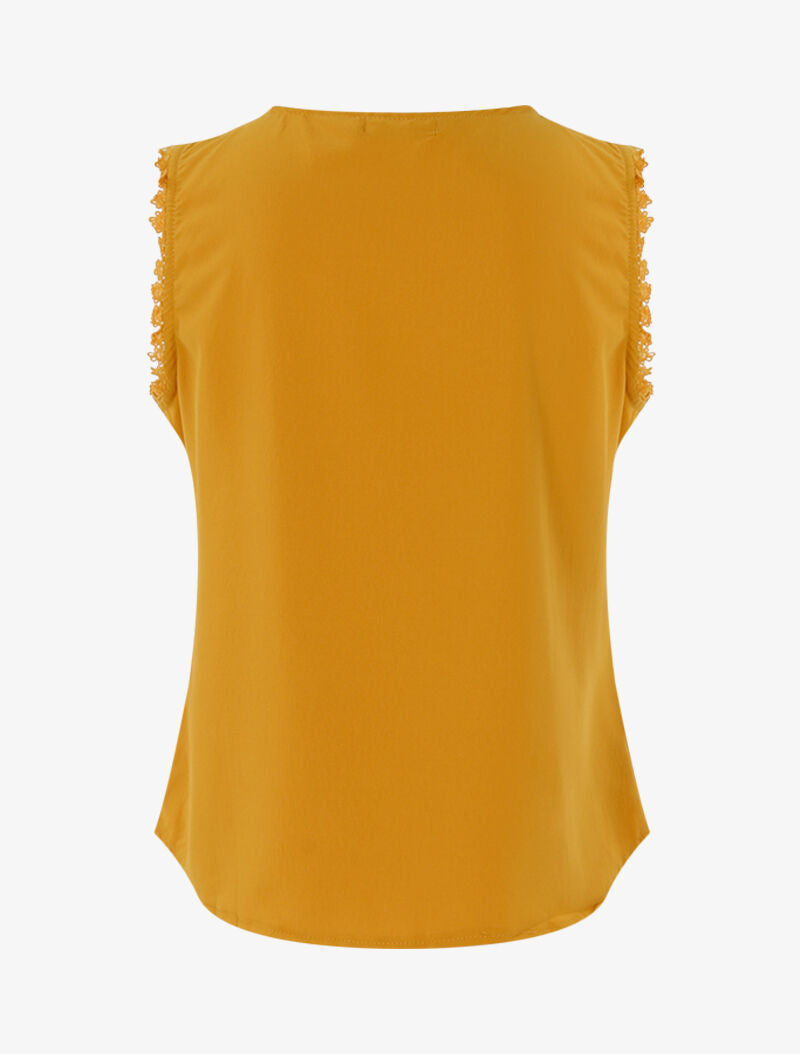 Top à détails plissés et crochet - jaune Inspee | Inspee